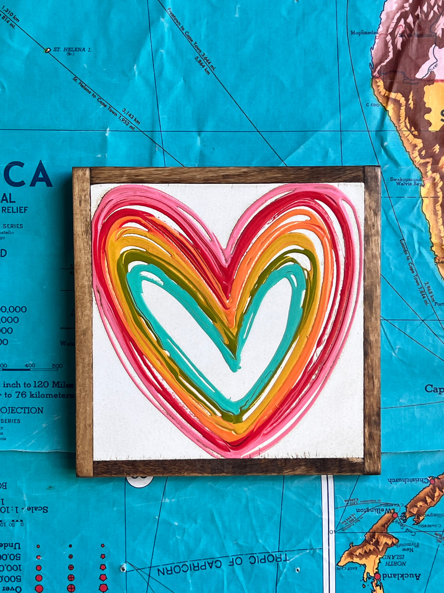 9x9 Hand-Painted Heart Sign – Little Red Porch Signs