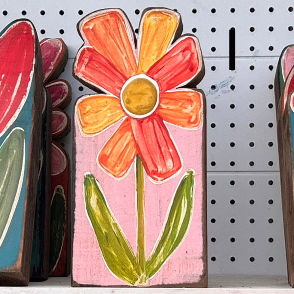 6x12 stand alone scalloped - wood flower cutout blocks – Little Red ...